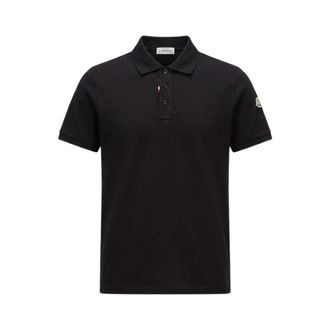 Moncler Polo-Shirt aus Baumwoll-Piqu&eacute; mit Tasche - - Tops - Herren - Schwarzk - M