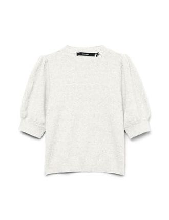 Vero Moda Vero Moda Pull en Tricot pour Femme, Blanc Neige - D&eacute;tails : m&eacute;lang&eacute;, XS