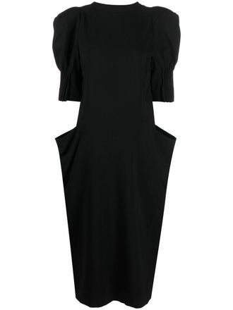 Bite Studios robe mi-longue à manches courtes - Noir