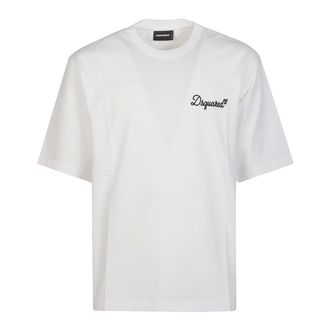 Dsquared2 Homme, Tops, Blanc, Taille: M T-shirt Signature Coupe Ample