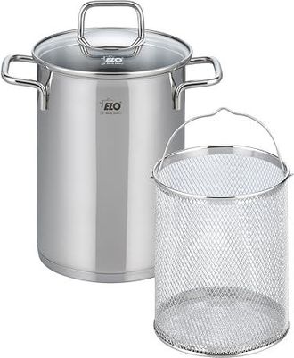 ELO Spargeltopf 72616 Citrin 16 cm - silberfarben - Volumenskala - verkapselter Hartlötboden - Bügelgriff mit Fingerschutzplatte - spülmaschinengeeignet