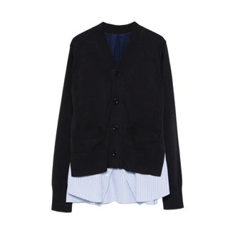 sacai Femme, Pulls, Bleu, Taille: 38 FR Pull &Eacute;l&eacute;gant pour Homme