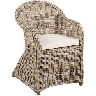 Beliani Gartensessel SUSUA II Rattan Naturfarben