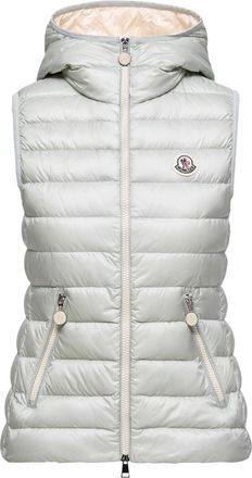 Moncler Moncler Glycosse Hooded Down Gilet, Women, Gray, Size: 00