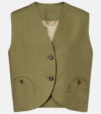 Blaz&eacute; Milano Blaz&eacute; Milano Gilet Midday Sun en lin