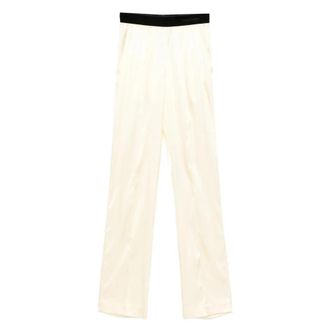 Tom Ford Stretch Seidensatin PJ Hose - - Trousers - Damen - Beige - M