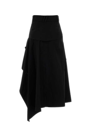 Burberry Womens Black Gabardine Skirt Gonne