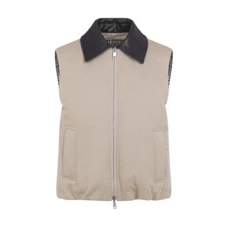 Brunello Cucinelli Wende-Gilet mit Karomuster - - Jackets - Damen - Beige - XS
