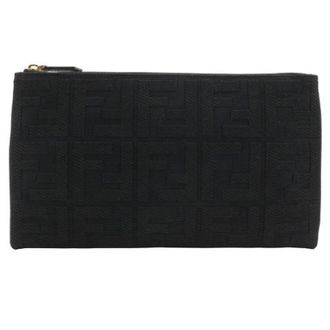 Fendi Pre-owned Medium Flat Pouch Baumwolltasche - - Pre-owned - Damen - Schwarzk - ONE SIZE