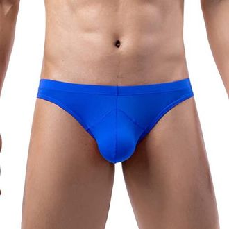 Generic Slips pour homme - Doux - Coupe ajust&eacute;e - Sous-v&ecirc;tements confortables pour homme - Sous-v&ecirc;tements r&eacute;tro - Couleur unie - Doux et ajustement id&eacute;al, ble