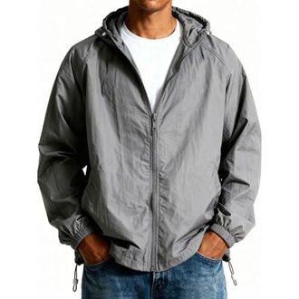 Generic Veste de pluie pour homme, coupe-vent et respirante, veste de v&eacute;lo &agrave; capuche, veste softshell imperm&eacute;able, s&eacute;chage rapide, veste dext&eacute;rieur, camping, 