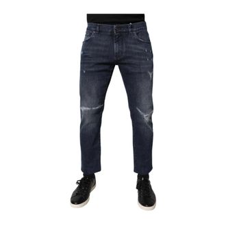 Dolce & Gabbana Skinny Denim Jeans mit Logo - - Jeans - Herren - Blau - L