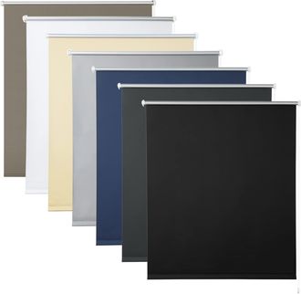 Woltu Verdunkelungsrollo ohne Bohren, Thermo Verdunkelungsrollo mit Kette, Sichtschutz, f&uuml;r T&uuml;ren und Fenster, 120 x 160 cm, Schwarz