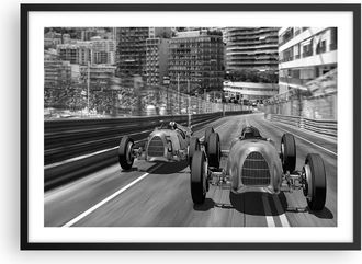 Arttor Wandposter Art Prints 70x50cm Poster Schwarzrahmen Formel 1 Retro K&uuml;che Wanddeko Bild Wand Kunstdruck Deko Wandbilder Dekoration Wohnzimmer Schlafzimm