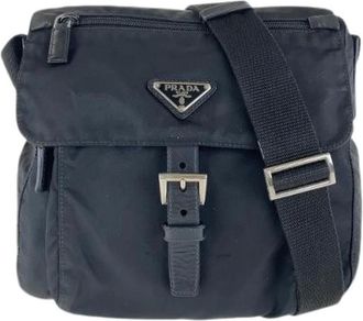 Prada Sac bandouli&egrave;re en nylon Tessuto Pre-owned - Homme - Pre-owned - Noir - Taille: ONE Size