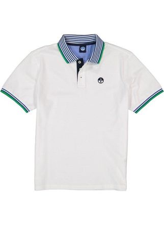 North Sails Herren Polo-Shirt weiß Baumwoll-Piqué