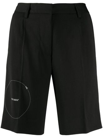 Off-white short &agrave; d&eacute;tails brod&eacute;s - Noir