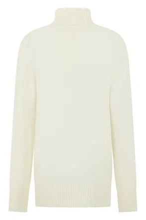 Toteme Womens Turtleneck Sweater - White Cashmere