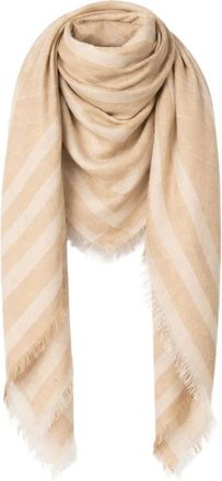 Twinset Femme, Accessoires, Beige, Taille: ONE Size &Eacute;charpe Carr&eacute;e Ray&eacute;e
