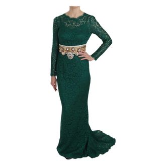 Dolce & Gabbana Smaragd Eleganz Langrmeliges Grnes Kleid - - Dresses - Damen - Gr&uuml;n - M