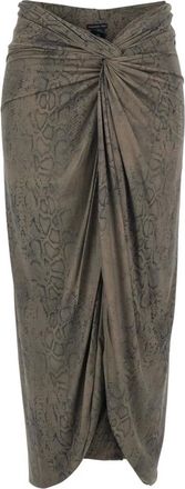 Federica Tosi Femme, Jupes, Vert, Taille: 42 FR Jupe Imprim&eacute;e Nou&eacute;e