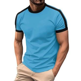 Generic Haut de bodybuilding à manches longues pour homme - Séchage rapide - Respirant - Vêtements de sport en plein air, bleu, XL