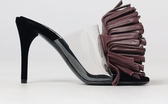 Alaia Lammleder-Mules mit Fransen und hohem Stiletto-Absatz