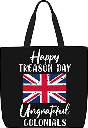 Generic Sac Fourre-Tout Bonne F&ecirc;te De La Trahison, Ingrats Coloniaux! Femmes Sac &Agrave; Bandouli&egrave;re Lavables Pliable Sacs En Toile, Pour &Eacute;cole, Voyage, Filles, Bur