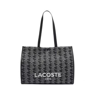 Lacoste Large Heritage Jacquard Tote - - Bags - Damen - Schwarzk - ONE SIZE