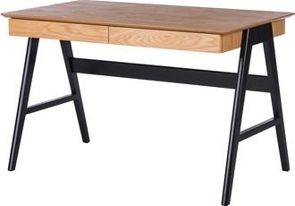 Mørteens home24 Schreibtisch Branno 120cm Braun/Eiche Dekor/Schwarz