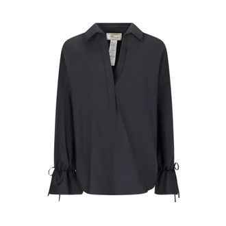 Blumarine Femme, Blouses et Chemises, Noir, Taille: 36 FR Chemise Popeline