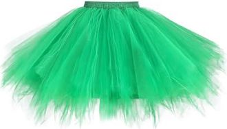 Generic Jupe Plissée Femme Tulle- Jupe Tutu Taille Elastique-Mini Jupe Sexy Femme Couleur Unie pour Fête Danse et Ballet Adulte Jupes Multi-Layer Bouffante Co