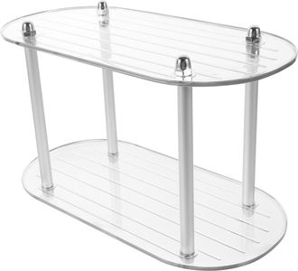 DOITOOL Multifunktionales Abnehmbares Aufbewahrungsregal aus Transparentem Pet und Edelstahl Stabiler Desktop Organizer für Bad Küche und Schlafzimmer Platzsp