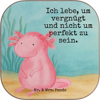 Mr. & Mrs. Panda Untersetzer f&uuml;r Gl&auml;ser Axolotl Niedlich Design - Geschenk, Tischuntersetzer, Coaster, Fr&ouml;hlich, Tassen, Liebe, gl&auml;seruntersetzer, Glas, Weisheit, Freu