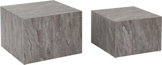 Sweeek Sweeek - 2er-Set quadratische Couchtische mit Marmorlook