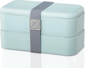 XAVAX Lunchbox 2er Set, (Brotdose stapelbar, Lunchbox auslaufsicher, Brotzeitbox 2 Fächer für getrennte Zutaten, je Bento Box 500 ml, Vesperdose für Schule,