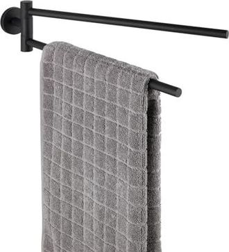 WENKO Porte-Serviettes Bosio Black Matt avec 2 Bras matériel de vissage pour Le Montage Mural Inclus Mat