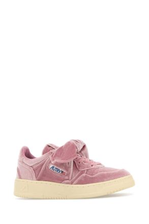 Autry Womens Pink Velvet Medalist Sneakers