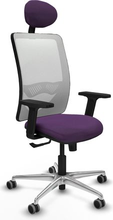 Piqueras y Crespo B&uuml;rostuhl Zulema mit 2D-Armen, h&ouml;henverstellbarer Lendenwirbelst&uuml;tze und festem Kopfteil, ausgestattet mit Sincro 3-Positionen und Schneideschaum, Wei