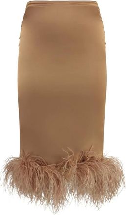 Giuseppe Di Morabito Femme, Jupes, Brun, Taille: 34 FR Jupe Midi Jacquard Orn&eacute;e