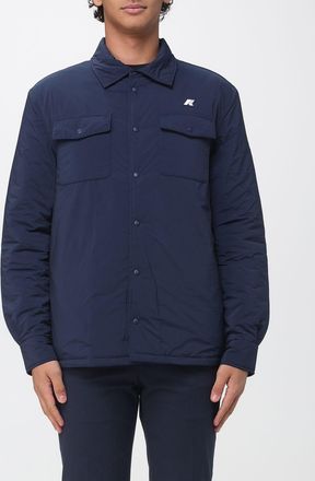 K-Way Wattierte Nylon-Hemdjacke mit klassischem Kragen und Logo