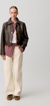Claudie Pierlot Veste courte cuir vieilli