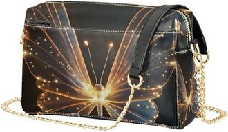 Mnsruu Sacs à bandoulière pour femme, sac à main en cuir à motif papillon pailleté