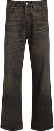 Dr&ocirc;le de Monsieur Pantalon droit en denim de coton d&eacute;lav&eacute;