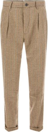 Incotex Pantalon en laine m&eacute;lang&eacute;e brod&eacute;e - Homme - Pantalons - Beige - Taille: W35