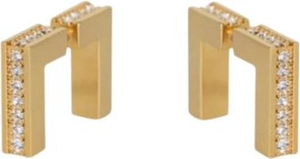 Elisabetta Franchi Femme, Accessoires, Jaune, Taille: ONE Size Orecchini strass