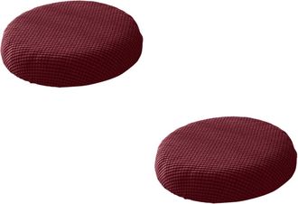 Pretyzoom 2 STK Runde Hockerabdeckung Sofabez&uuml;ge Au&szlig;endekoration Stuhl Im Freien Schalter Bezug F&uuml;r Stuhl Schwarzes Stuhlschutzbezug Schwarzer Esszimmerstuhl So