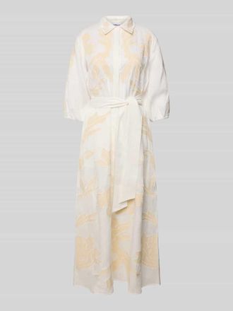 Marella Leinenkleid mit Stitching-Details Modell NOTA