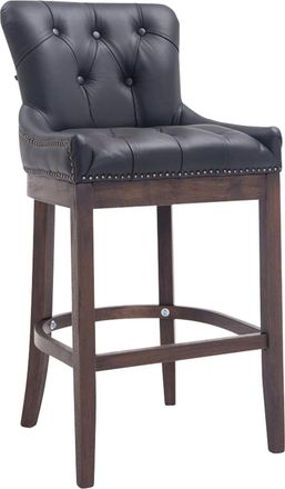 Clp Barhocker Lakewood Echtleder-Bezug I Gepolstert I Gestell Aus Dunklem Holz, Farbe:schwarz