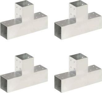 vidaXL Vidaxl - Pfostenverbinder 4 Stk. T-Form Verzinktes Metall 81 x 81 mm